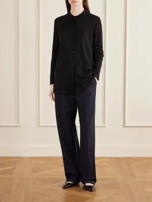 THE ROW Mune Merino Wool-poplin Straight-leg Pants