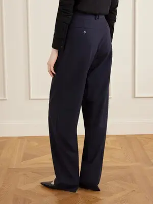 THE ROW Mune Merino Wool-poplin Straight-leg Pants