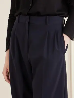 THE ROW Mune Merino Wool-poplin Straight-leg Pants