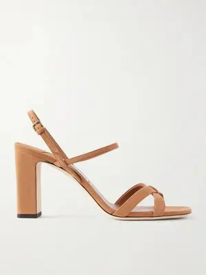 JIMMY CHOO Elsy 85 Suede Block Heel Sandals