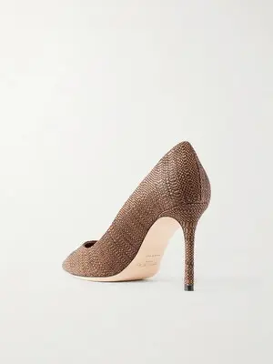 JIMMY CHOO Romy 85 Raffia Pumps