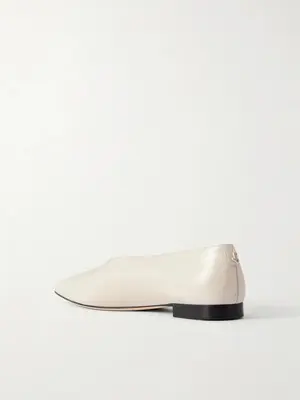 JIMMY CHOO Margot Leather Ballet Flats - Neutrals