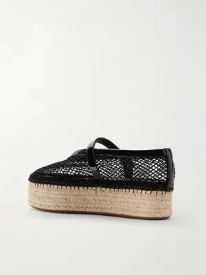 Alaïa Buckled Mesh Platform Espadrille Sandals