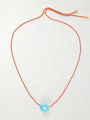 LIZZIE FORTUNATO Gold-plated Resin, Turquoise And Cord Necklace - Multi