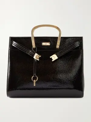 Tory Burch Soft Lee Embellished Leather Tote - Brown