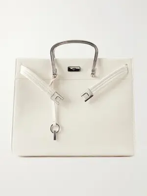 Tory Burch Soft Lee Embellished Leather Tote - Neutrals