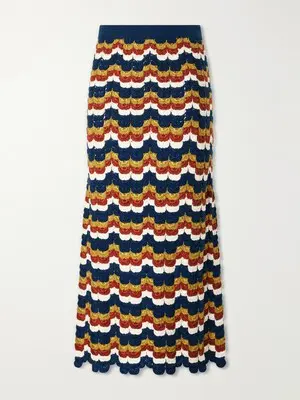 Escvdo Lucero Crocheted Cotton Midi Skirt