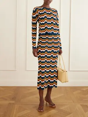Escvdo Lucero Crocheted Cotton Midi Skirt