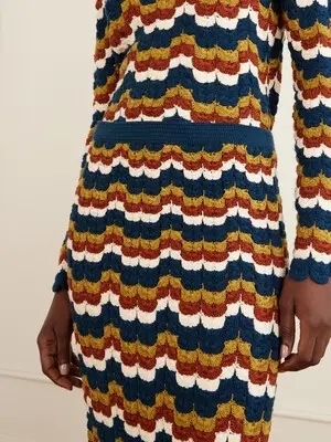 Escvdo Lucero Crocheted Cotton Midi Skirt