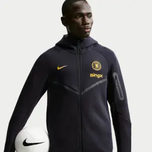 Nike Chelsea Fc Tech Fleece Windrunner Soccer Full-zip Hoodie - Blue