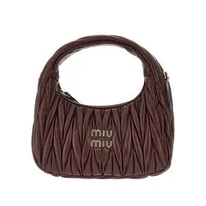 Miu Miu Small Matelassé Nappa Leather Hobo Bag - Red