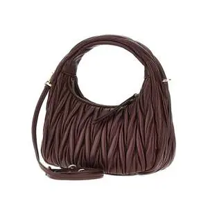 Miu Miu Small Matelassé Nappa Leather Hobo Bag - Red