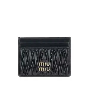 Miu Miu Matelassé Nappa Leather Cardholder - Black