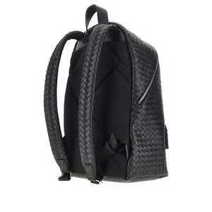 Bottega Veneta Intrecciato Leather Backpack - Black