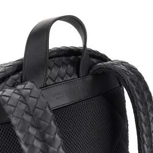 Bottega Veneta Intrecciato Leather Backpack - Black