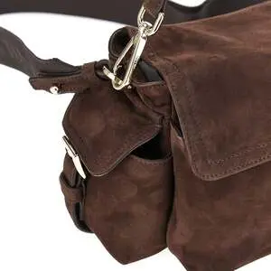 Prada Suede Leather Medium Explore Bag - Brown