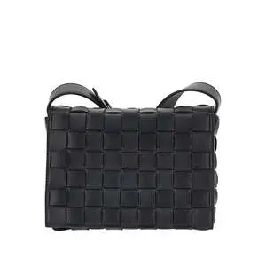 Bottega Veneta Intrecciato Leather 'orto' Messenger Bag - Black