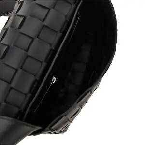 Bottega Veneta Intrecciato Leather Messenger Bag - Black