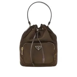 Prada Re-nylon Duet Bucket Bag - Brown