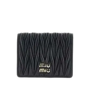 Miu Miu Matelassé Nappa Leather Bi-fold Wallet - Black