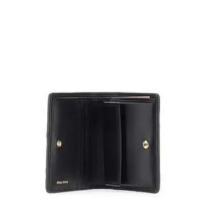 Miu Miu Matelassé Nappa Leather Bi-fold Wallet - Black