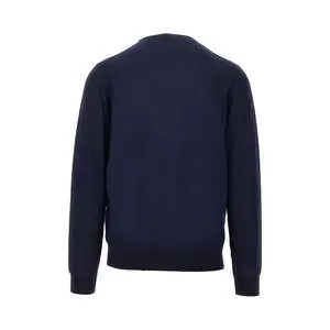 Prada Superfine Wool Crewneck Sweater With Embroidered Logo