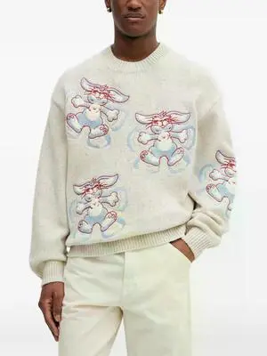 Kenzo Embroidered Bunny Sweater - Neutrals