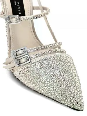 Philipp Plein Crystal Embellished Slingback Pumps