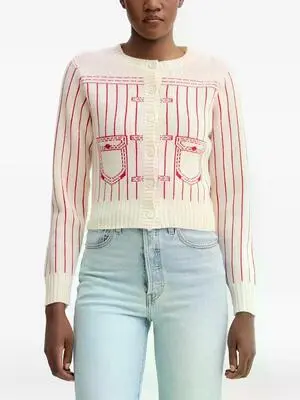 Kenzo Trompe L'œil Striped Buttoned Cardigan