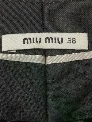 Miu Miu Wool Straight-fit Trousers With Side Buckle Detail