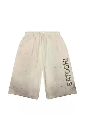 SATOSHI NAKAMOTO Drifter Crystal-embellished Shorts - Neutrals