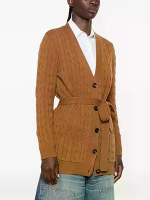 Valentino Garavani Cable Knit Belted Cardigan
