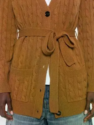 Valentino Garavani Cable Knit Belted Cardigan