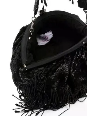 SLO_HAND_MADE Bead-embellished Fringed Clutch Bag