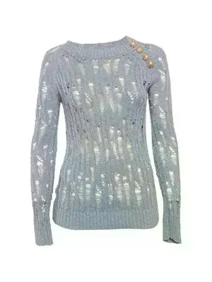 Balmain Lurex-knit Open-knit Sweater