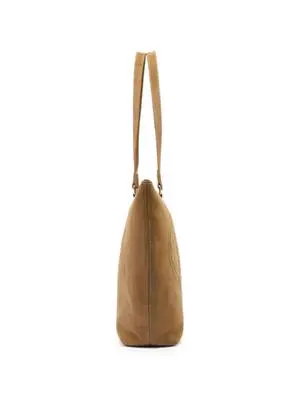 DIESEL® 1dr Dome Suede Tote Bag With Oval D Logo - Neutrals
