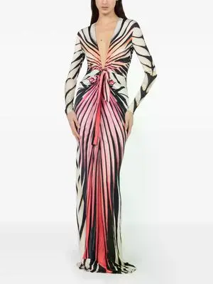 Roberto Cavalli Printed Maxi Dress - Black