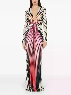Roberto Cavalli Printed Maxi Dress - Black