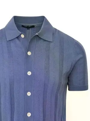 PATRICK ASSARAF Cable-knit Short-sleeve Shirt