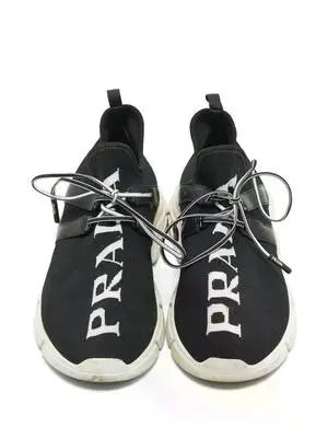 Prada Logo Print Lace-up Sneakers