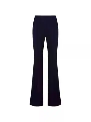 Smythe Navy Pintuck Flared Trousers