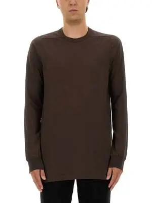 Rick Owens Long-sleeved Cotton T-shirt - Brown