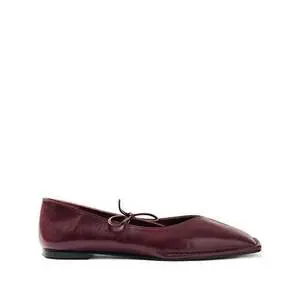 ALOHAS V-cut Flat Shoes With Self-tie Bows - Rosso