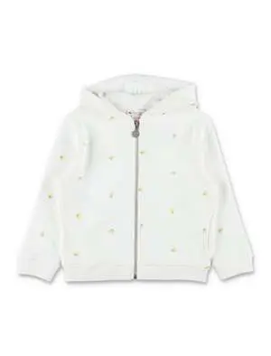 Bonpoint Embroidered Cherry Hoodie In Organic Cotton - Beige