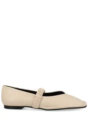 ALOHAS Ruched Strap Ballet Flats - Ivory