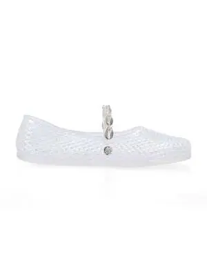 ANCIENT GREEK SANDALS Ballerina Shell Embellished Flat Shoes - Clear