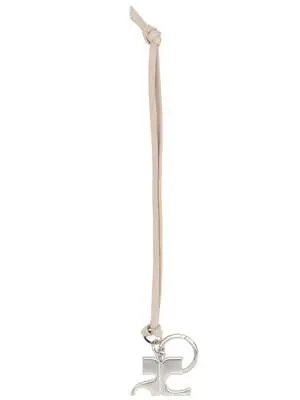 COURREGES Mini Key Holder In Premium Varnished Leather - Grey