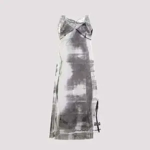 MAISON MARGIELA Silk Midi Dress - Grey