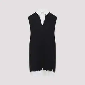 MAISON MARGIELA Cotton Mini Dress With Contrasting Shirt Underlay