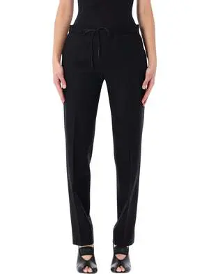 MAISON MARGIELA Straight Leg Drawstring Trousers - Black